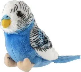 TEDDIES Plyšová andulka vlnkovaná modrá / 13 cm / od 0 měsíců