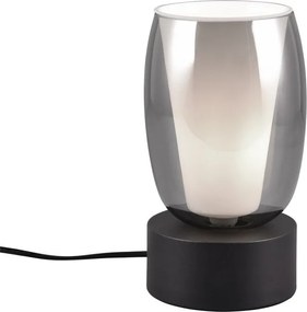 Stolní lampa se skleněným stínidlem v černo-stříbrné barvě (výška 24 cm) Barret – Trio Select