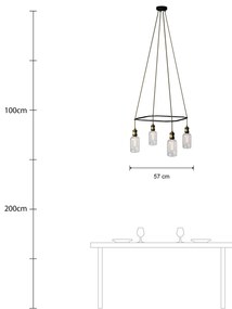 creative cables Lustr cage crystal se 4 žárovkami Barva: Černá Perleť
