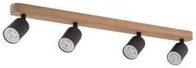 TK-LIGHTING Stropní bodové LED osvětlení TOP WOOD, 4xGU10, 10W, černé 3293