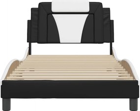 Rám postele Viana bez matrace černý a bílý 100 x 200 cm umělá kůže 3208080