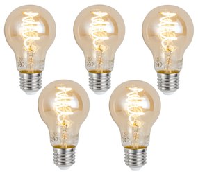 Sada 5 chytrých stmívatelných LED žárovek E27 A60 Amber 4,9W 320 lm 2500K Zigbee