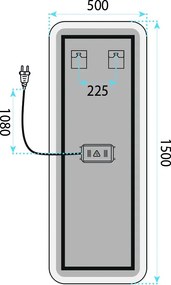 Tutumi Zrcadlo 150x50 cm s regulovatelným LED osvětlením HOM-01527