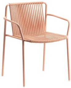 OnaDnes -20% Pedrali Růžová kovová zahradní židle Tribeca 3665 s područkami