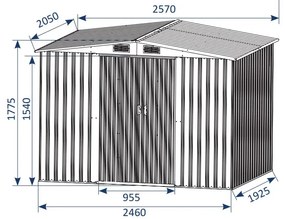Goleto Zahradní domek se základnou XL 257 cm x 205 cm x 177,5 cm | zelený