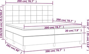 Box spring postel s matrací tmavě zelená 200x200 cm samet 3143046