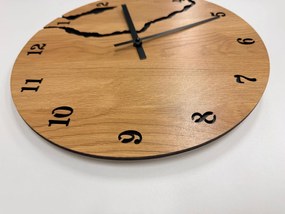 dřevo života Nástěnné hodiny ŘEKA Zvolte barvu dekoru: Antracit-Bílá, Velikost hodin: 40x40, Barva ručiček: Černé