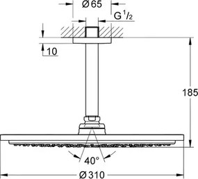 Grohe Rainshower Cosmopolitan 310 Cool Sunrise / Hlavová sprcha / sprc