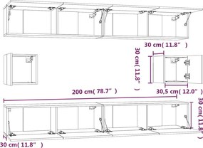 vidaXL 6dílný set TV skříněk kompozitní dřevo [3114368] Barva: dub sonoma