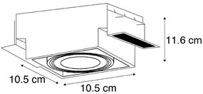 Sada 6 zapuštěných bodových světel černých GU10 AR70 bez rámečku - Oneon