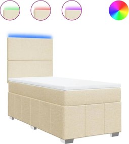 Box spring postel s matrací krémová 100 x 200 cm textil 3293877