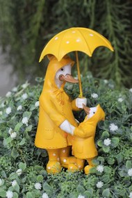 Žlutá kachny s deštníkem v ruce 14cm