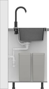Bílý kuchyňský granitový dřez QUADRON Kurt 110 s příslušenstvím bez baterie