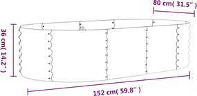 Vyvýšený záhon pozinkovaná ocel 152x80x36 cm zelený 318913