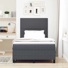 Postel s boxspringem s čelo Tmavě šedá a bílá 120 x 190 cm 3337548