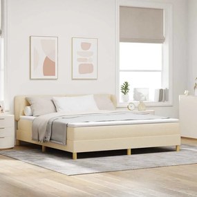 Postel s boxspringem s čelo Krémová 180 x 200 cm textil 3340232