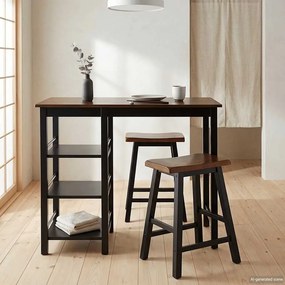 Barový set 3 ks MDF černý 245363