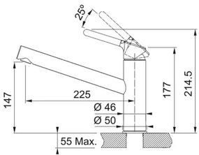 Franke Orbit Dřezová baterie chrom/kašmír FC 3054.424