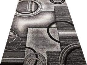 DY Šedý moderní koberec s geometrickým vzorem Panamero 06 Rozměr: 60x100 cm