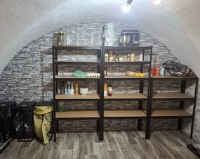 Fistar AKCE - Balíček : 4x Regál 180x90x40 cm lakovaný 5-policový, nosnost 875 kg - ČERNÝ