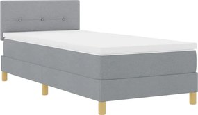 Postel s boxspringem s polštářem Světle šedá 90 x 200 cm textil 3338888