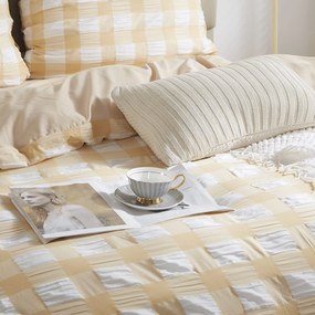 Spod Igły i Nitki Ložní prádlo z mikrovlákna 160x200 Creasy cream check crease I24