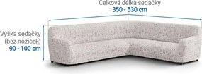 Bielastické potahy VITTORIA smetanová rohová sedačka (š. 350 - 530 cm)