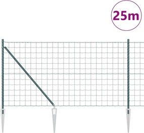 Evropský plot se hroty 25 x 1,2 m Ocel potažená PVC Zelená 3350600