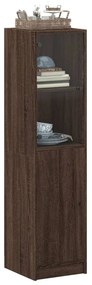 Highboard se skleněnými dvířky hnědý dub 35 x 37 x 142 cm - Default Title