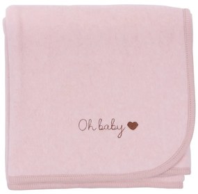 Růžová dětská deka z bio bavlny 75x90 cm Organic – Malomi Kids