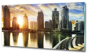 Wallmuralia Moderní skleněný obraz z fotografie Dubai západ slunce 100x50