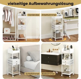Costway Kosmetický vozík se zásuvkami, kolečky a policemi na kosmetiku