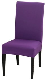 Elastický jednobarevný potah na jídelní židli Barvy: fialová