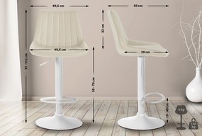 Barová židle Toni umělá kůže bílá konstrukce – krémová