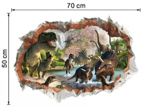 Samolepka na zeď "Dinosauři" 70x50 cm