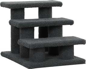 PawHut Kočičí schůdky 3 stupně, zvířecí schody, schody pro kočku, domácí schůdky 45 x 35 x 34 cm, tmavě šedé