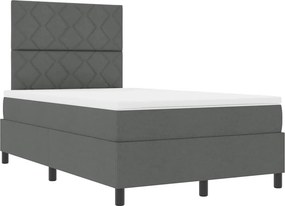 Postel s boxspringem s čelo Tmavě šedá 120 x 200 cm textil 3339456