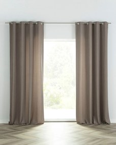 Hotový závěs BASIC na kroužcích 140x280cm světle hnědý