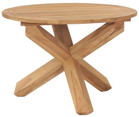316169 vidaXL Zahradní jídelní stůl Ø 110 x 75 cm masivní teakové dřevo