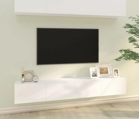 vidaXL Nástěnné TV skříňky 4 ks 100 x 30 x 30 cm [3114195] Barva: Bílá
