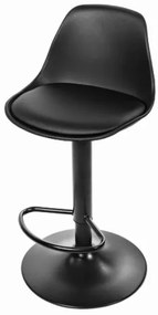 Barová židle Seatle černá s černým podstavcem