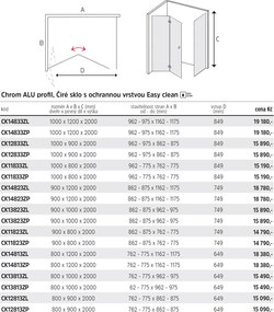Mereo Mereo, Novea zalamovací sprchový kout, obdélník, pravé dveře a pevný díl, chrom ALU, sklo Čiré, CK12813ZP