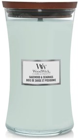 WoodWick – svíčka Sagewood & Sea Grass (Šalvějové dřevo a mořská tráva) Velikost: velká 609 g