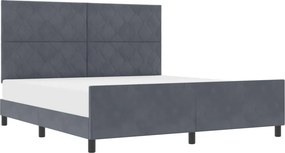Postel s boxspringem s čelo Tmavě šedá 180 x 200 cm samet 3345024