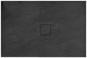 Obdélníková vanička z litého mramoru REA STONE 120x90 cm černá