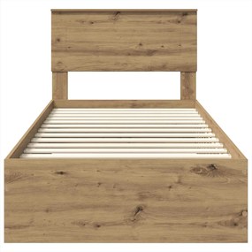 Rám postele s čelo Artisanový dub 90 x 190 cm Kompozitní dřevo 3408316
