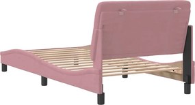 Rám postele bez matrace růžový 100x200 cm samet 3207910