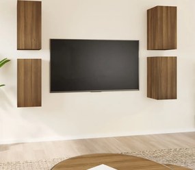 vidaXL TV skříňky 4 ks 30,5 x 30 x 60 cm kompozitní dřevo [3079160] Barva: hnědý dub