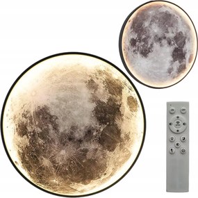 Stropní Svítidlo Led Měsíc 3D 40 cm Dekorativní nástěnná lampa Moon s dálkovým ovládáním