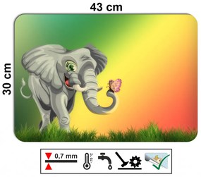Dětské prostírání - 022, Slon s motýlem